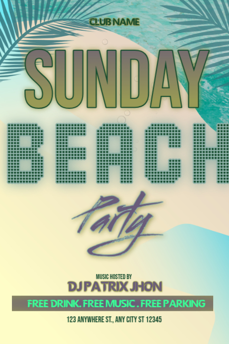 Ceria Beach Party Poster Template | PosterMyWall