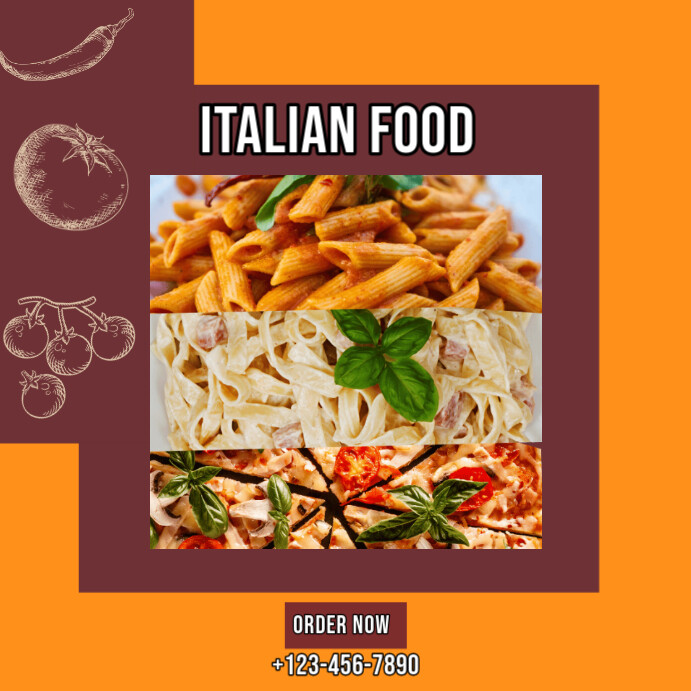 Ceria Italian Food Pos Instagram Template | PosterMyWall