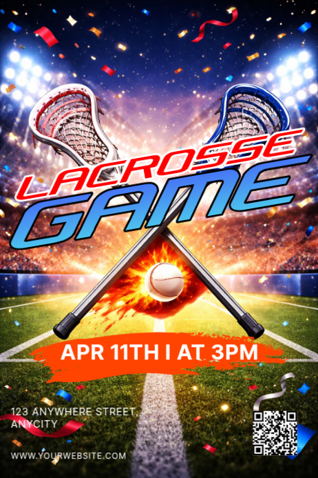 Ceria Lacrosse Game Poster Template | PosterMyWall