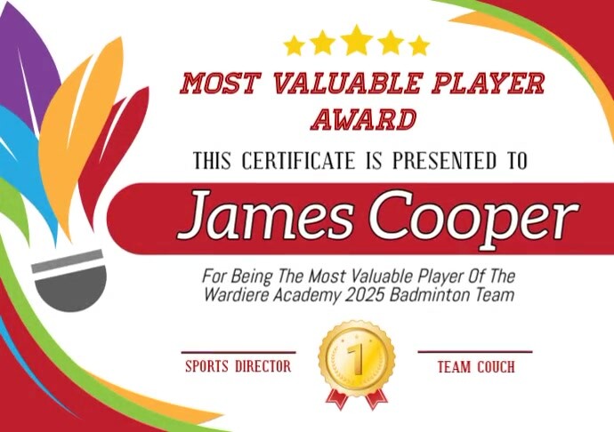 Team Player Certificate