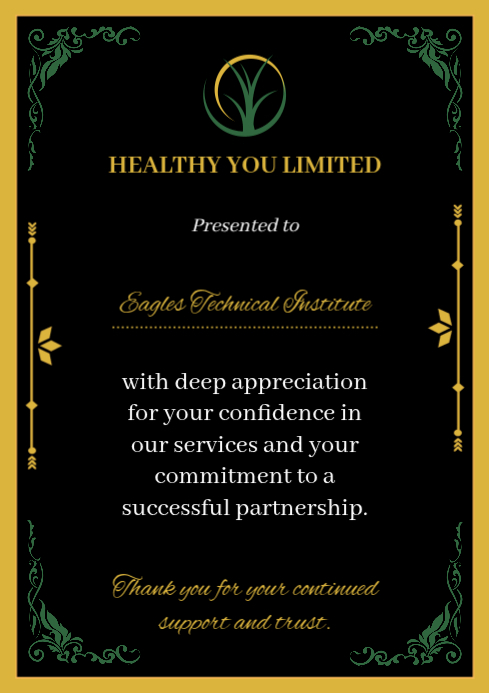 Certificate Appreciation Card Template | PosterMyWall