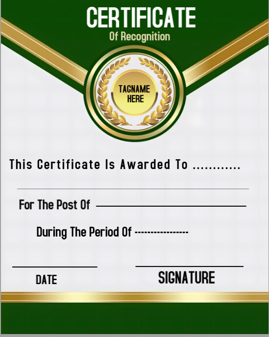 Certificate award recognition announcement poster design Templat ...