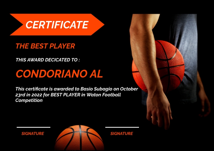 Certificate Basketball Template | PosterMyWall