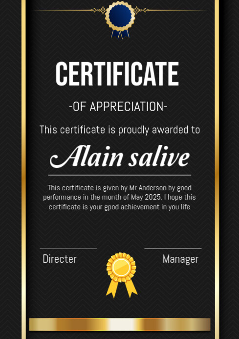 Copy of certificate | PosterMyWall