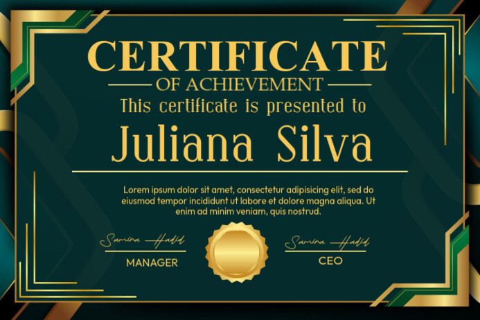 Certificate Green Theme Template | PosterMyWall