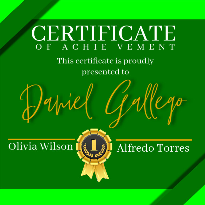 Copy of Certificate Instagram Post | PosterMyWall