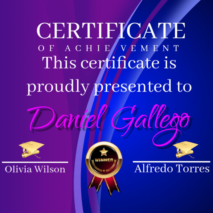 Certificate Instagram Post Templat | PosterMyWall
