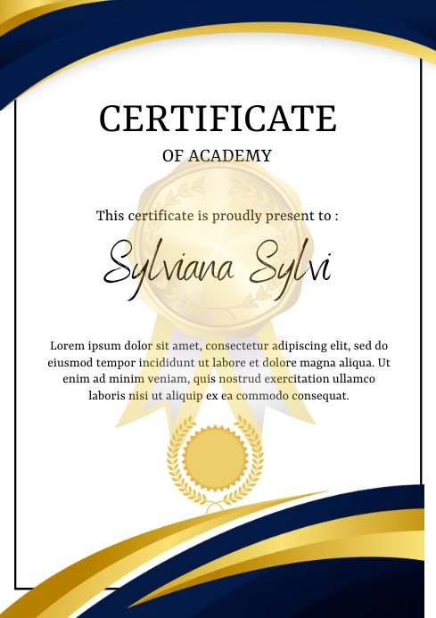 CERTIFICATE OF ACADEMY TEMPLATE | PosterMyWall