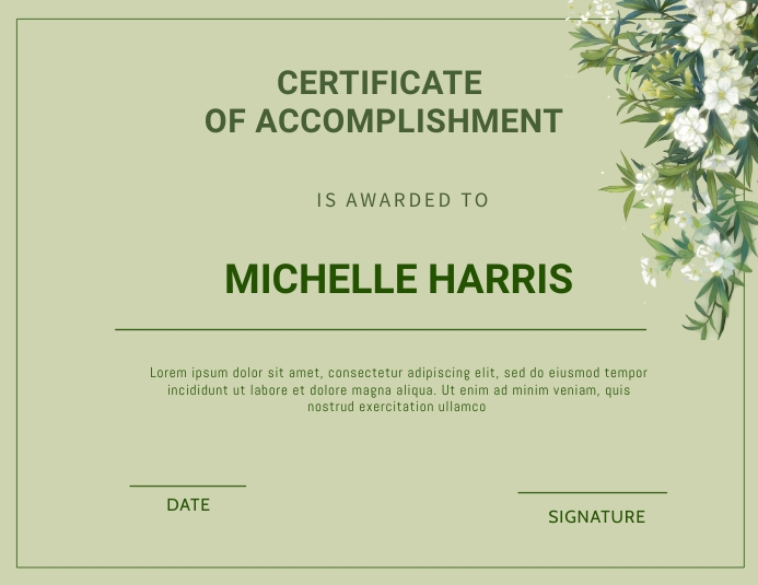 Certificate of Accomplishment Template | PosterMyWall