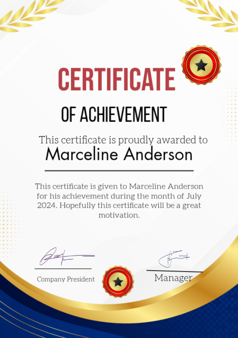 Certificate of achievement 2026 Template | PosterMyWall