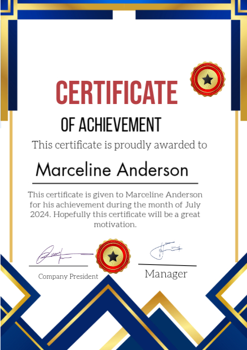 Certificate of achievement 2026 Template | PosterMyWall