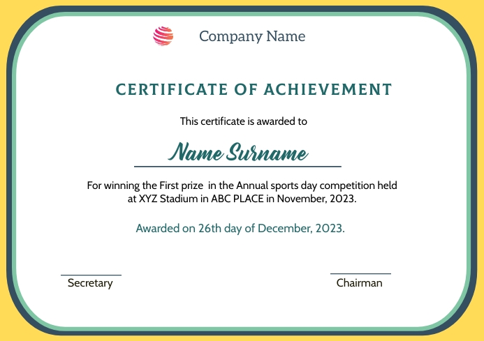 Certificate of achievement 2301a6 Template | PosterMyWall
