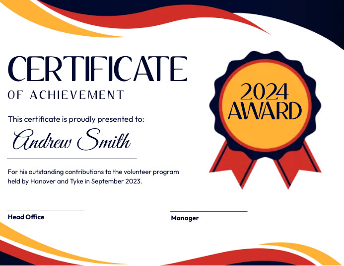 Certificate Of Achievement Ads Template | PosterMyWall