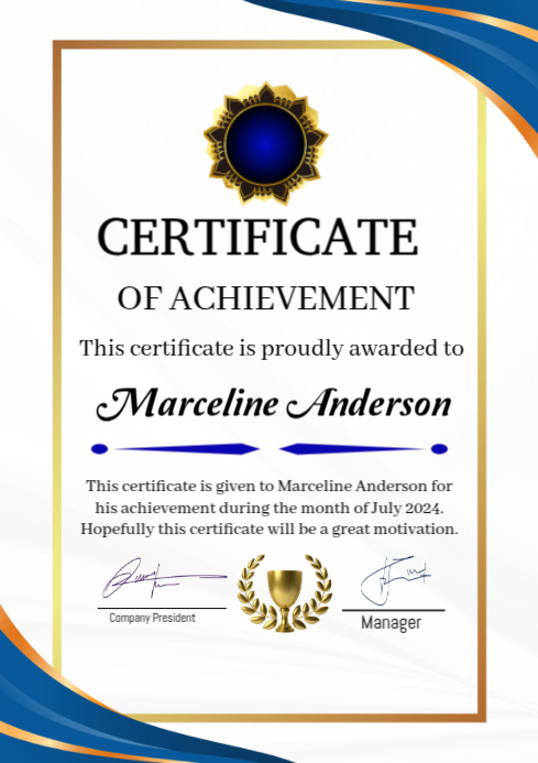 สำเนา Certificate of achievement award | PosterMyWall