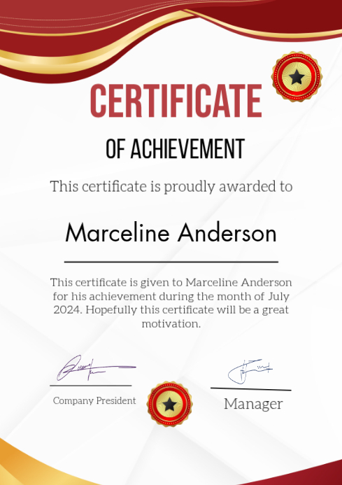 Certificate of achievement award Template | PosterMyWall