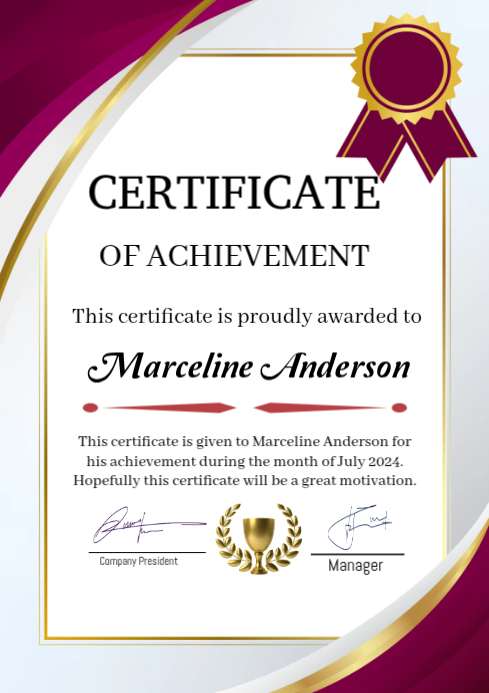Certificate of achievement award Template | PosterMyWall