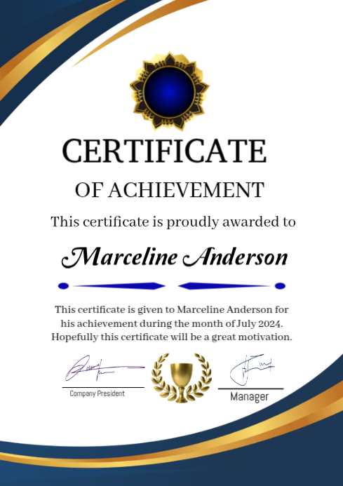 Certificate of achievement award Template | PosterMyWall