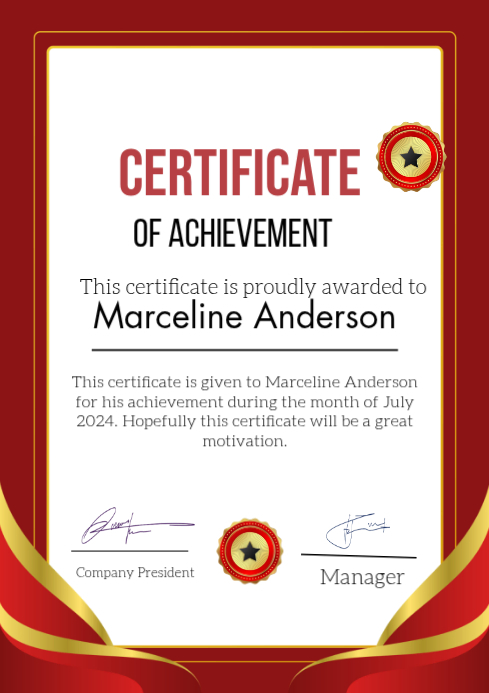Certificate of achievement award templat Template | PosterMyWall