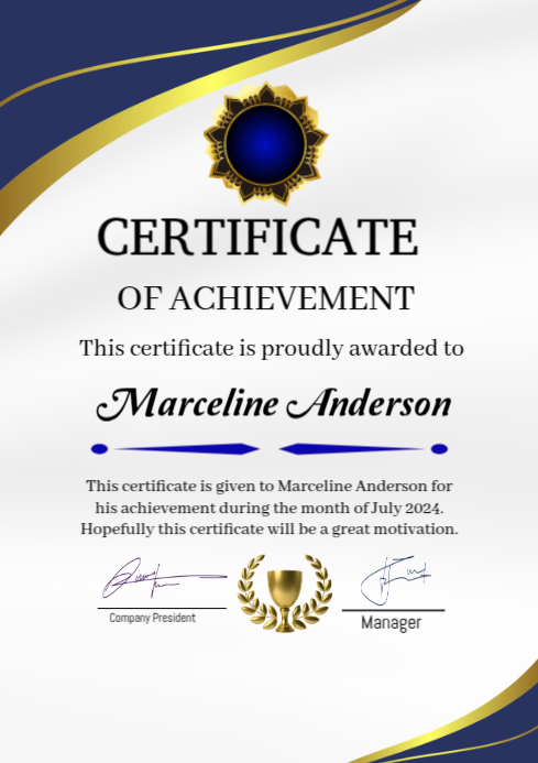Certificate of achievement award template | PosterMyWall