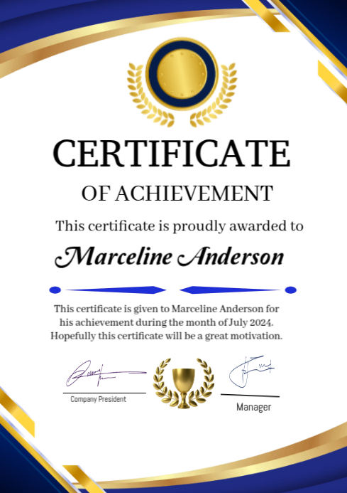 Certificate of achievement award template | PosterMyWall