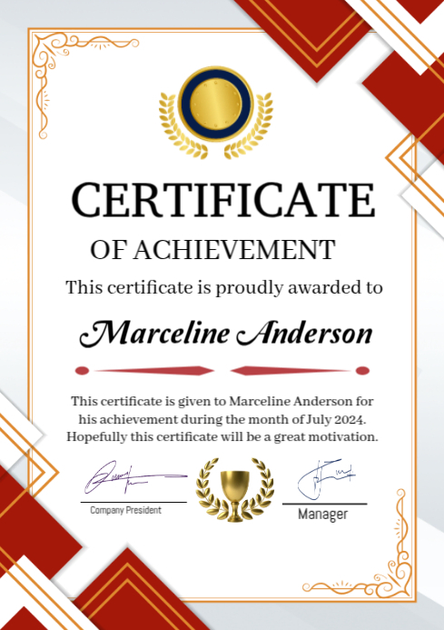 Copy of Certificate of achievement award template | PosterMyWall
