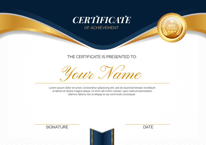 Certificate Of Achievement Award Template | PosterMyWall
