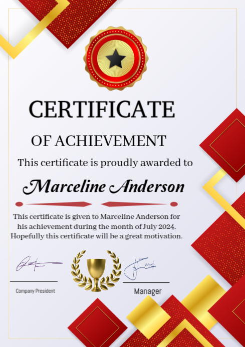 Copy of Certificate of achievement award template poster | PosterMyWall