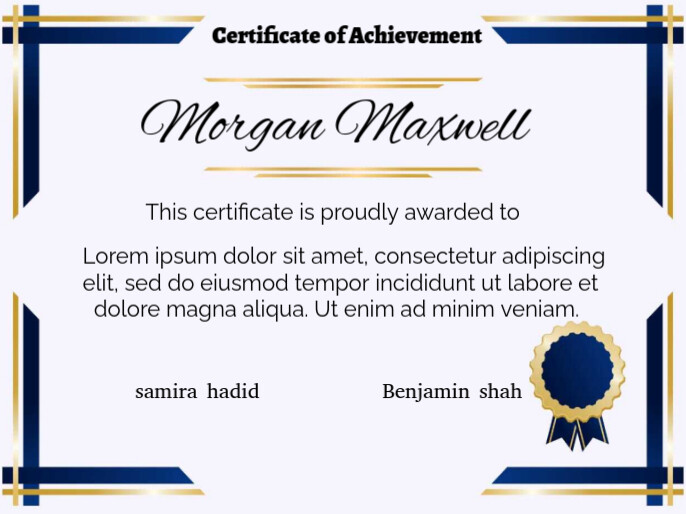 Certificate of achievement Template | PosterMyWall