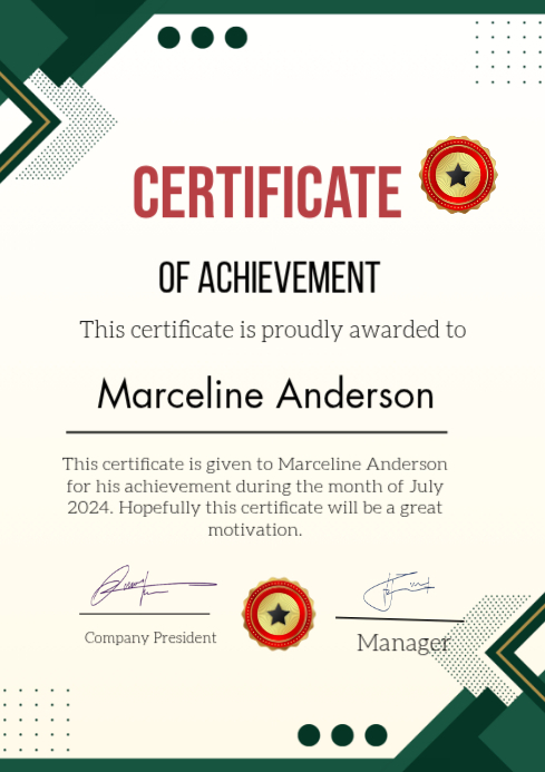 Certificate of achievement Template | PosterMyWall