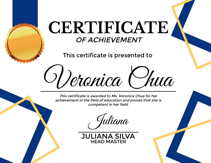 Certificate Of Achievement Template | PosterMyWall