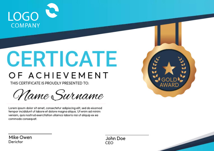 Certificate of Achievement Template | PosterMyWall