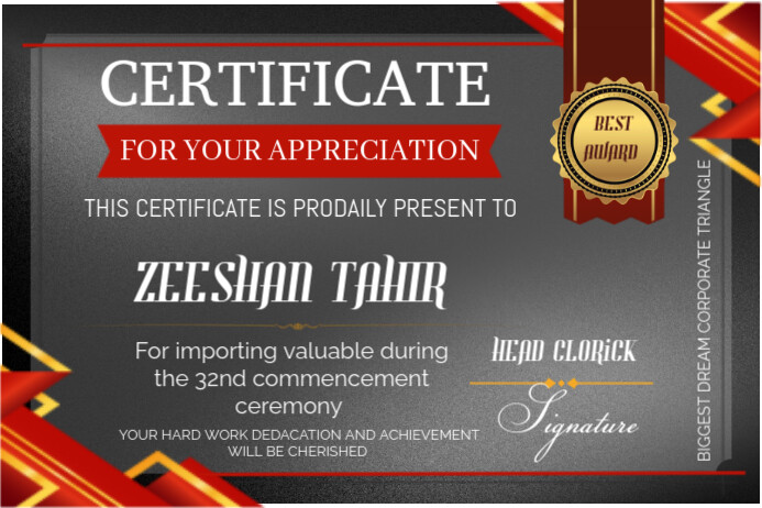 Certificate of achievement Template | PosterMyWall