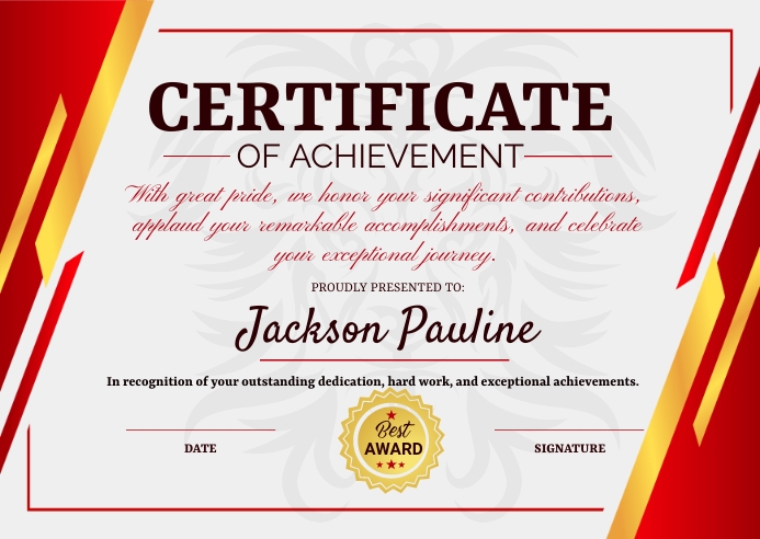 Copy of certificate of achievement diploma template ( | PosterMyWall