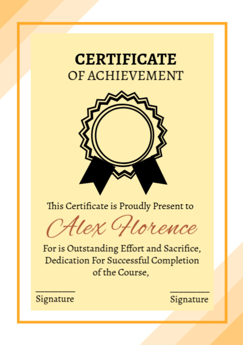 Certificate of achievement flyer design template | PosterMyWall