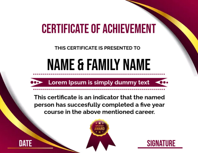 certificate of achievement flyer template | PosterMyWall
