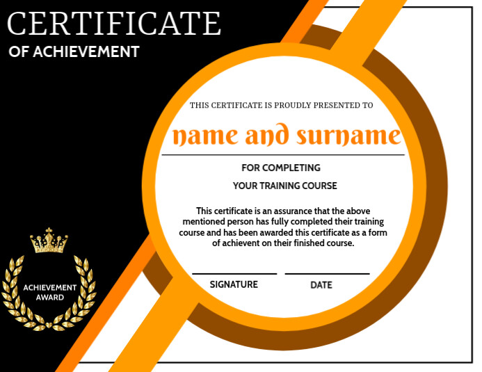certificate of achievement flyer template | PosterMyWall