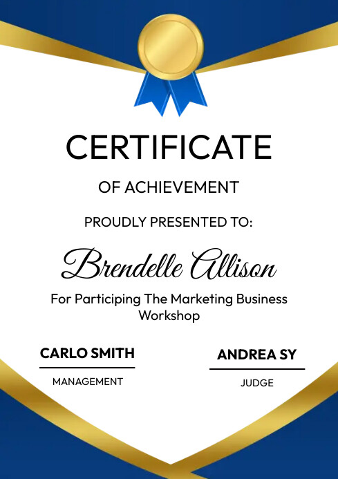 Plantilla de Certificate Of Achievement Offer | PosterMyWall