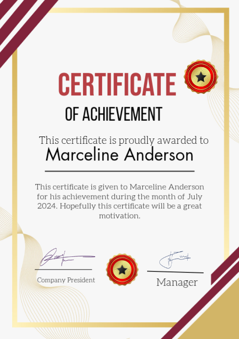 Certificate of achievement poster Template | PosterMyWall