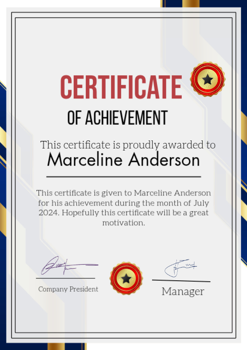 Certificate of achievement poster Template | PosterMyWall