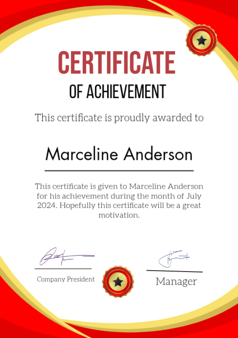 Certificate of achievement poster Template | PosterMyWall