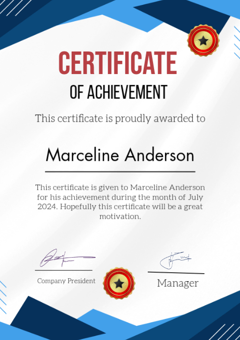Certificate of achievement poster Template | PosterMyWall