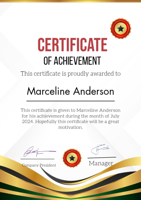 Certificate of achievement poster Template | PosterMyWall