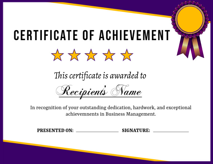 Certificate of achievement poster template | PosterMyWall