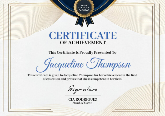 Copy of certificate of achievement template | PosterMyWall