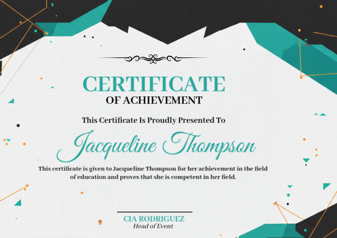 certificate of achievement template เทมเพลต | PosterMyWall