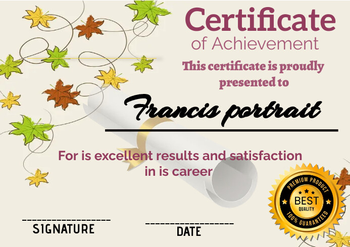 Certificate Of Achievement Design Templat | PosterMyWall