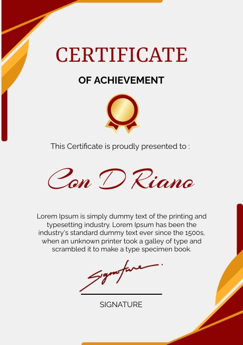 CERTIFICATE OF ACHIEVEMENT TEMPLATE | PosterMyWall