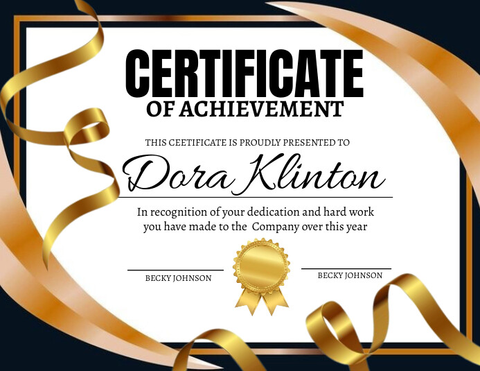 Certificate of achievement white flyer (Us Le Template | PosterMyWall