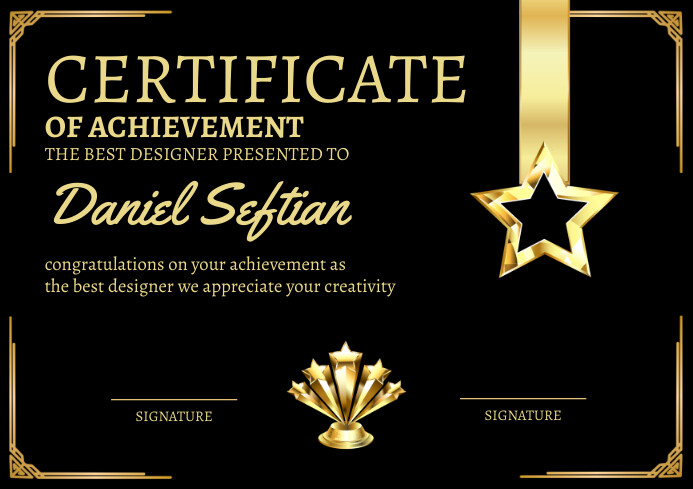 CERTIFICATE OF ACHIEVMENT TEMPLATE | PosterMyWall