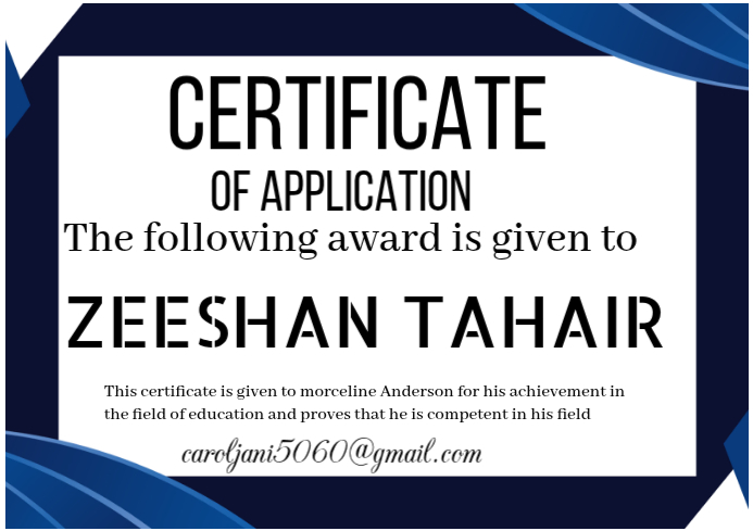 Certificate of application award Template | PosterMyWall